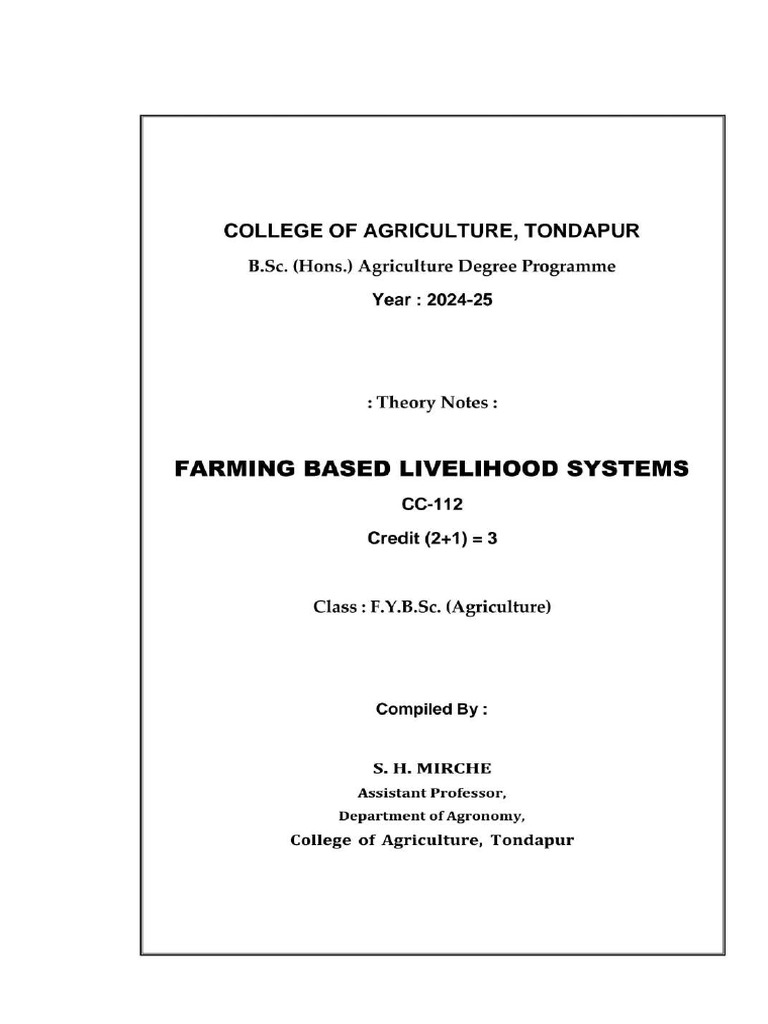 CC-112-AGRO 122 (Farming Based Livelihood Systems) Theory Notes B.Kale ...