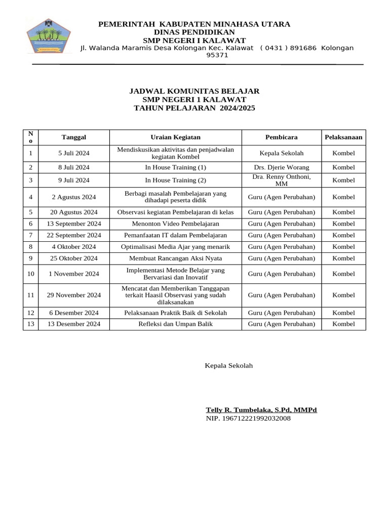 Jadwal Kombel | PDF