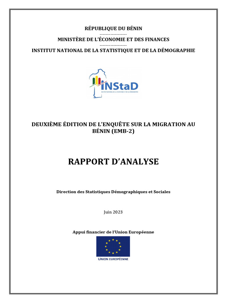 Analyse de la Migration au Bénin 2023 | PDF | Migration humaine | Afrique