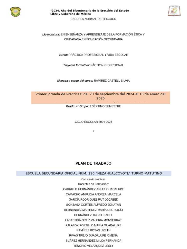 Plan de Trabajo-2 | PDF | Enseñando | Plan de estudios