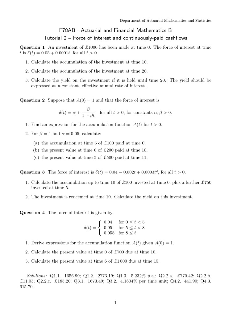 Tutorial 2a_2021 with solutions | PDF | Compound Interest | Present Value