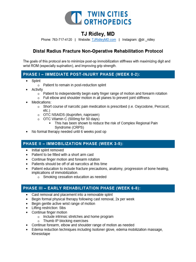 Distal radius # non-op | PDF | Elbow | Clinical Medicine