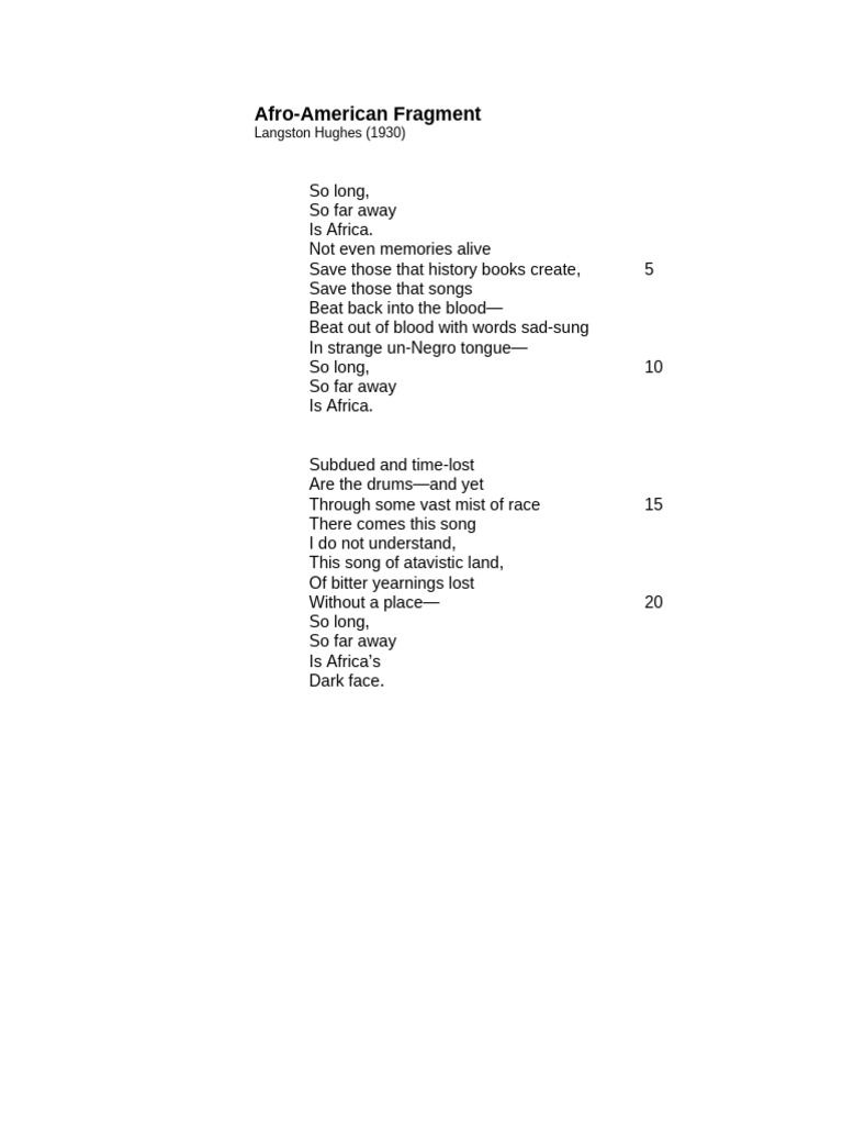 Afro American Fragment | PDF | Poetry