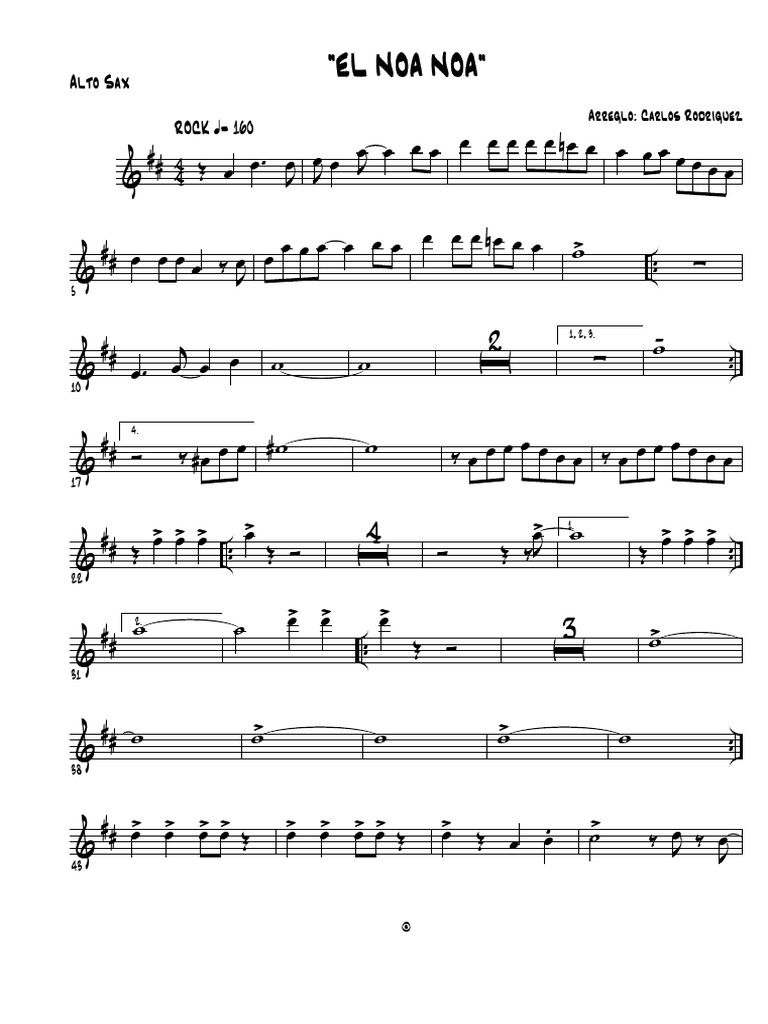 EL NOA NOA - JUAN GABRIEL - Alto Sax-1 | PDF