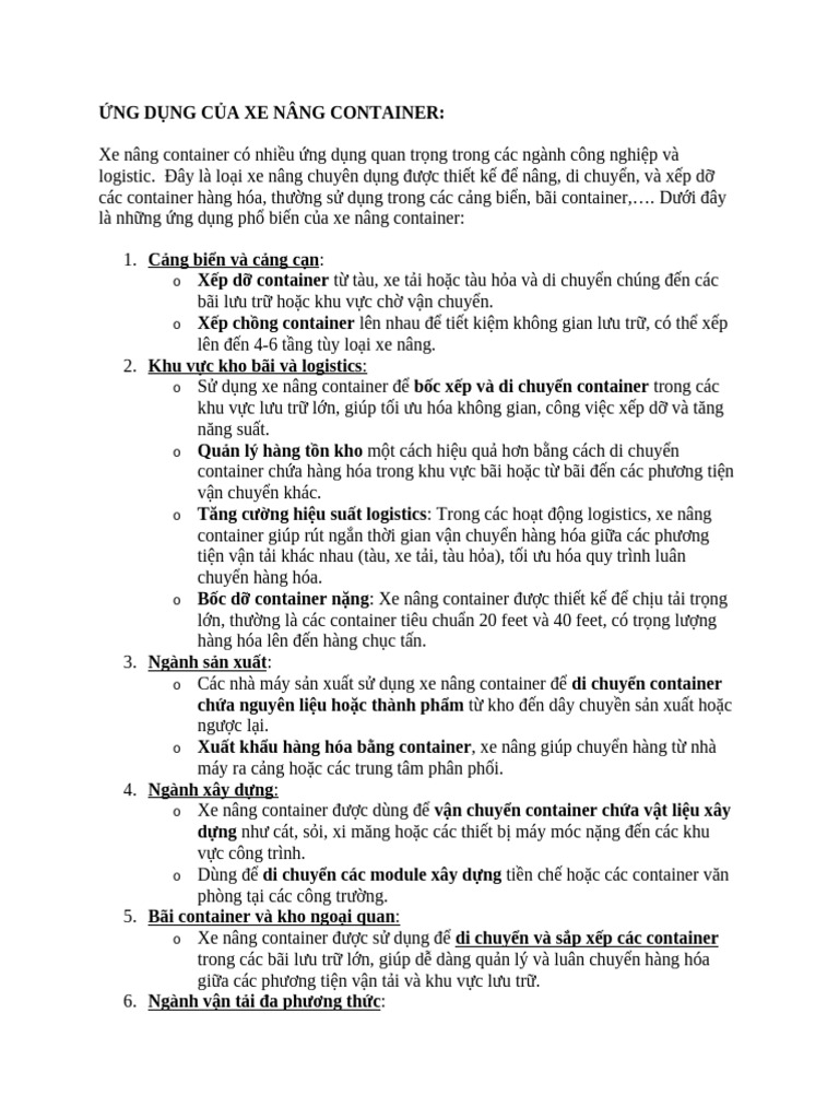 NG D NG C A Xe Nâng Container | PDF