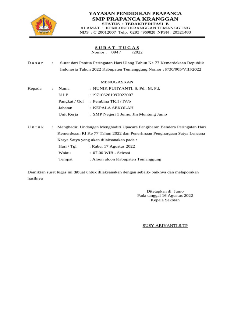 Surat Tugas Dan SPD TERBARU 2024 | PDF