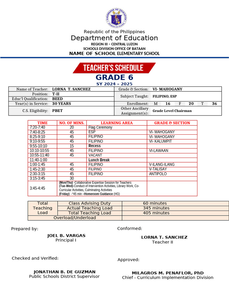 MATATAG-Teachers-Program-Gradde 6-SY-2024-2025 | PDF | Educational ...