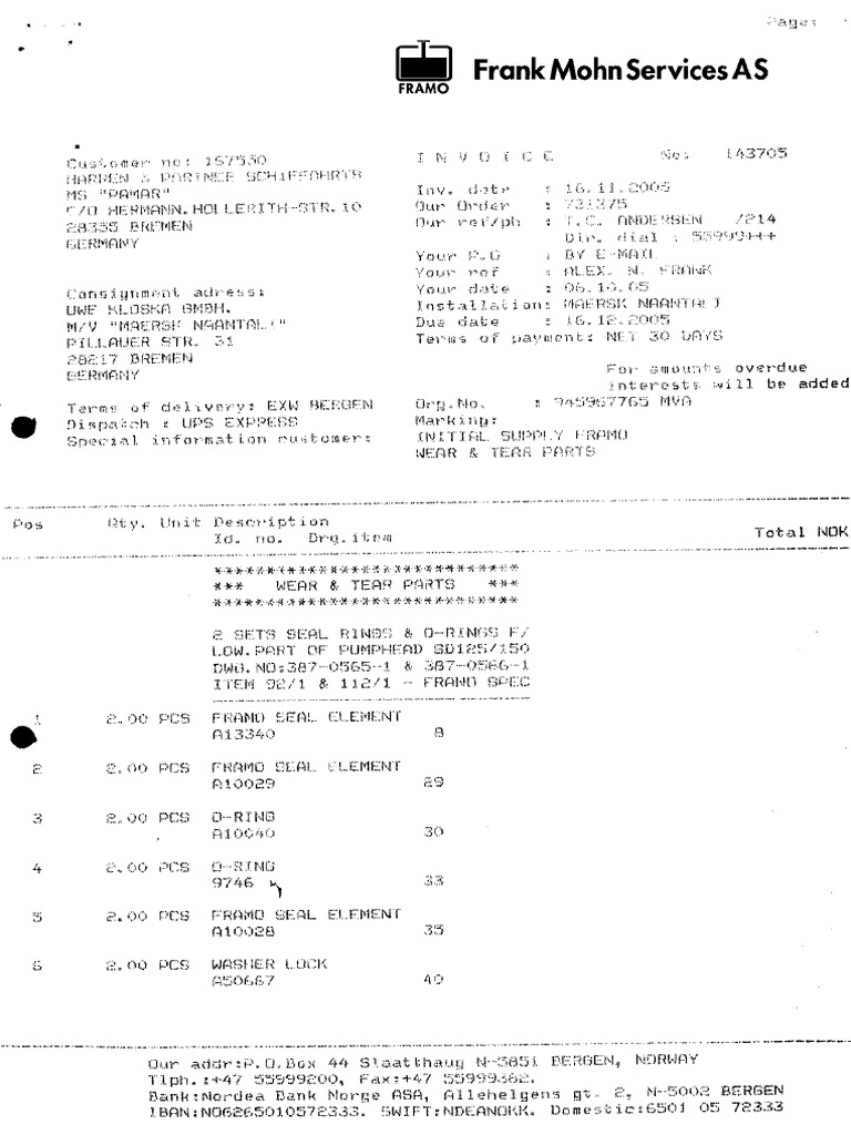 Framo System Spares | PDF