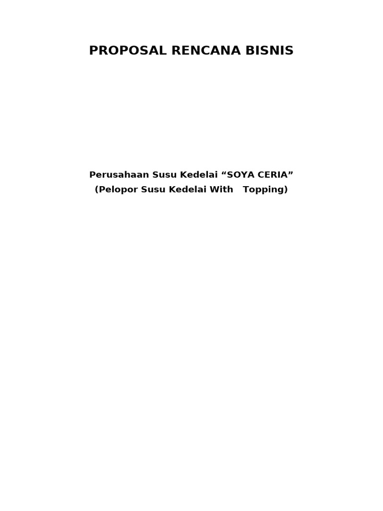 Contoh Proposal Bisnis | PDF