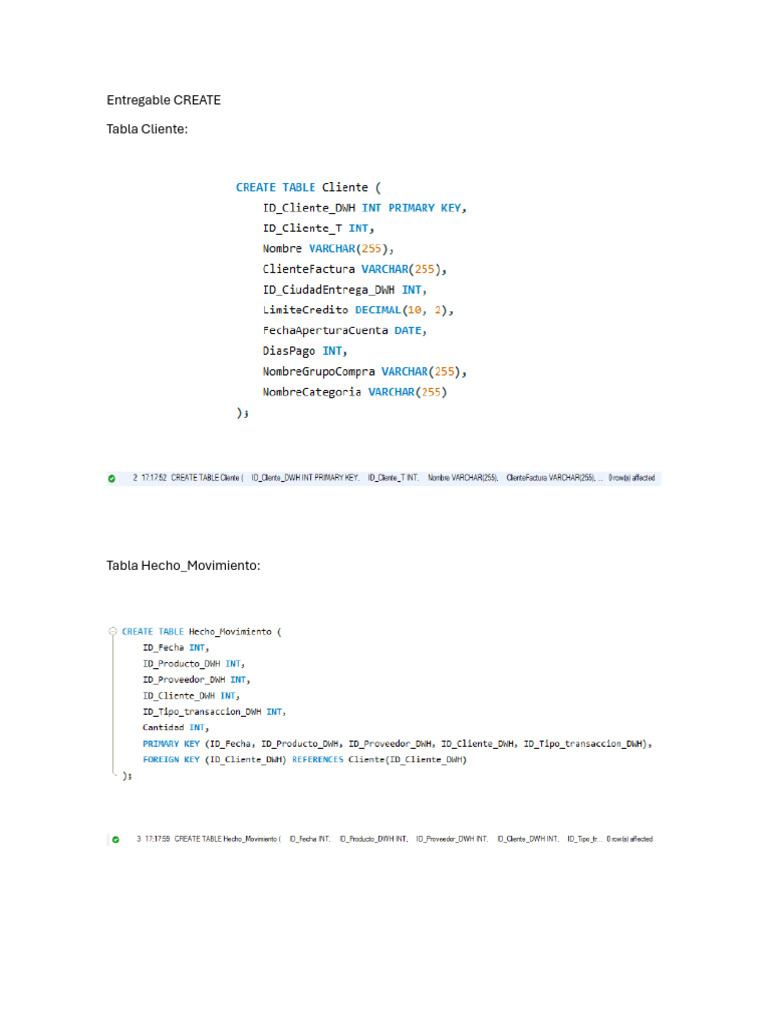 Entregable Create Insert Select | PDF