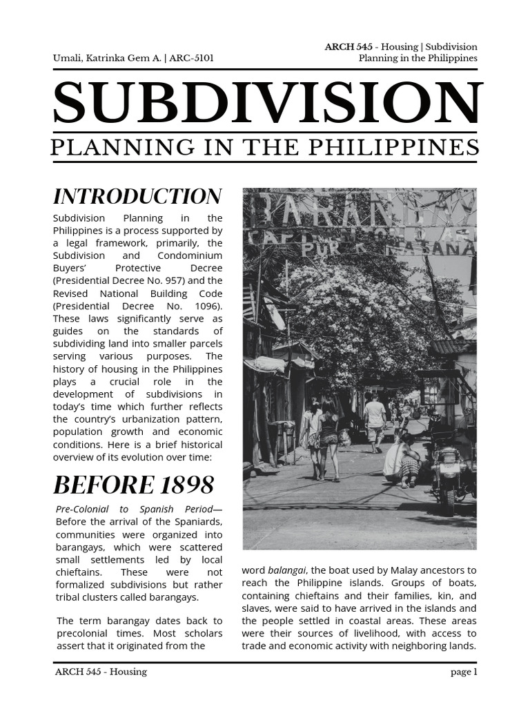 Subdivisions in The Philippines | PDF | Land Lot | Urban Planning