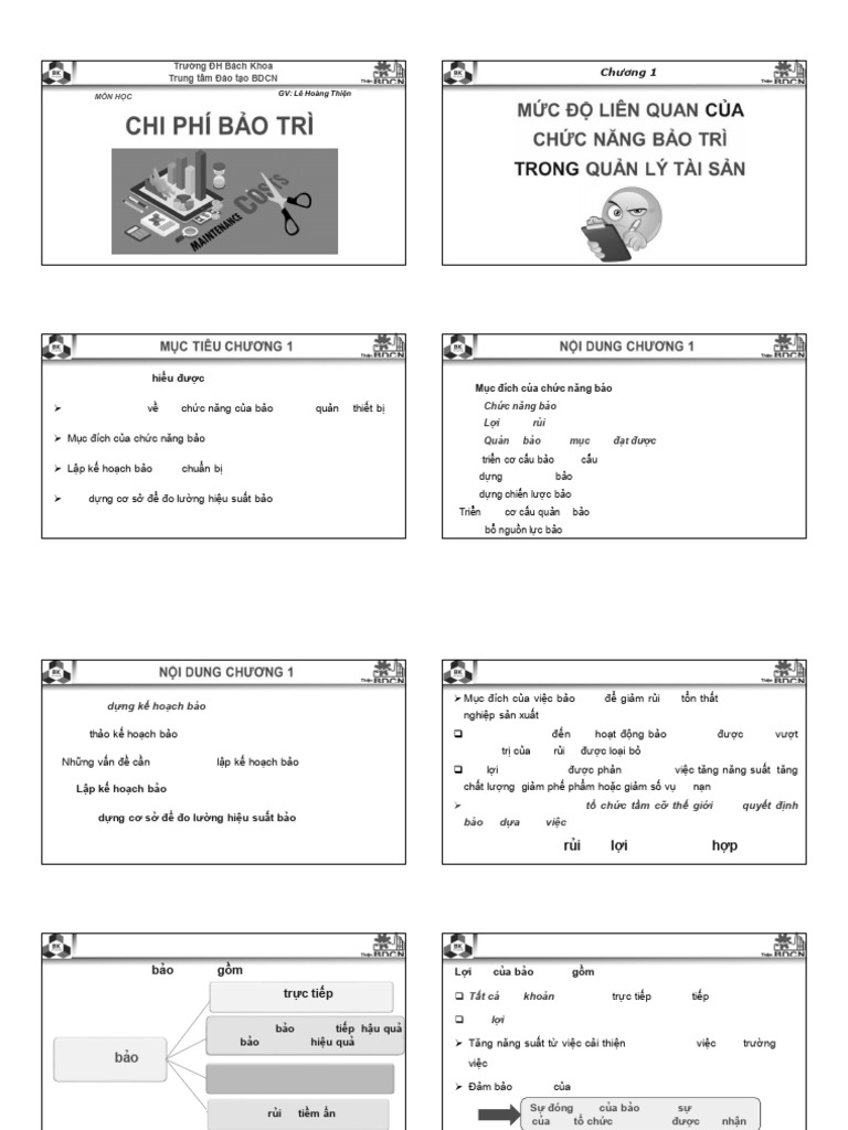 CH 1. Muc Do Lien Qua Cua Chuc Nang BT Trong QL Tai San (Elearning) | PDF