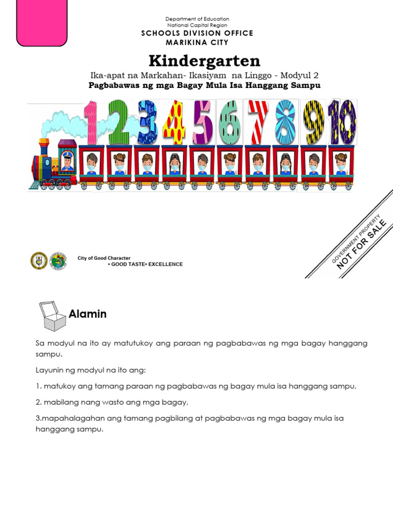 Q4 Week 9 Modyul 2 - Pagbabawas Mula Isa Hanggang Sampu | PDF