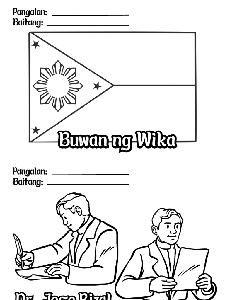(5 Types) BUWAN NG WIKA COLORING SHEETS | PDF