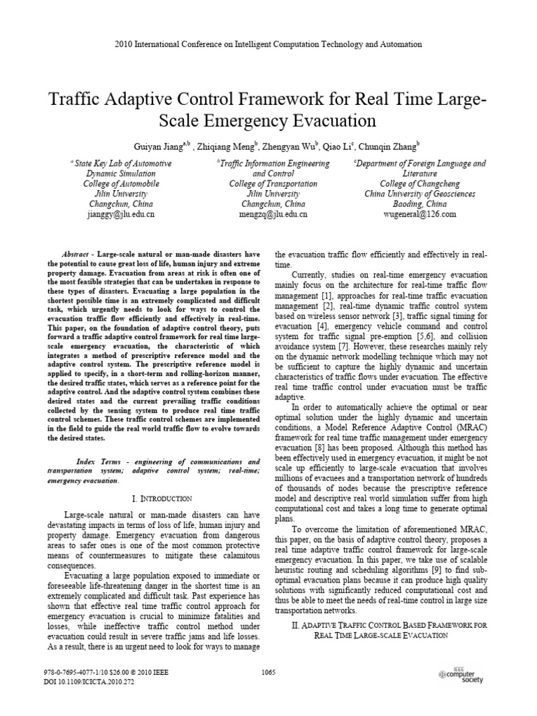 Real-Time Traffic Control for Evacuation | PDF | Control Theory | Traffic
