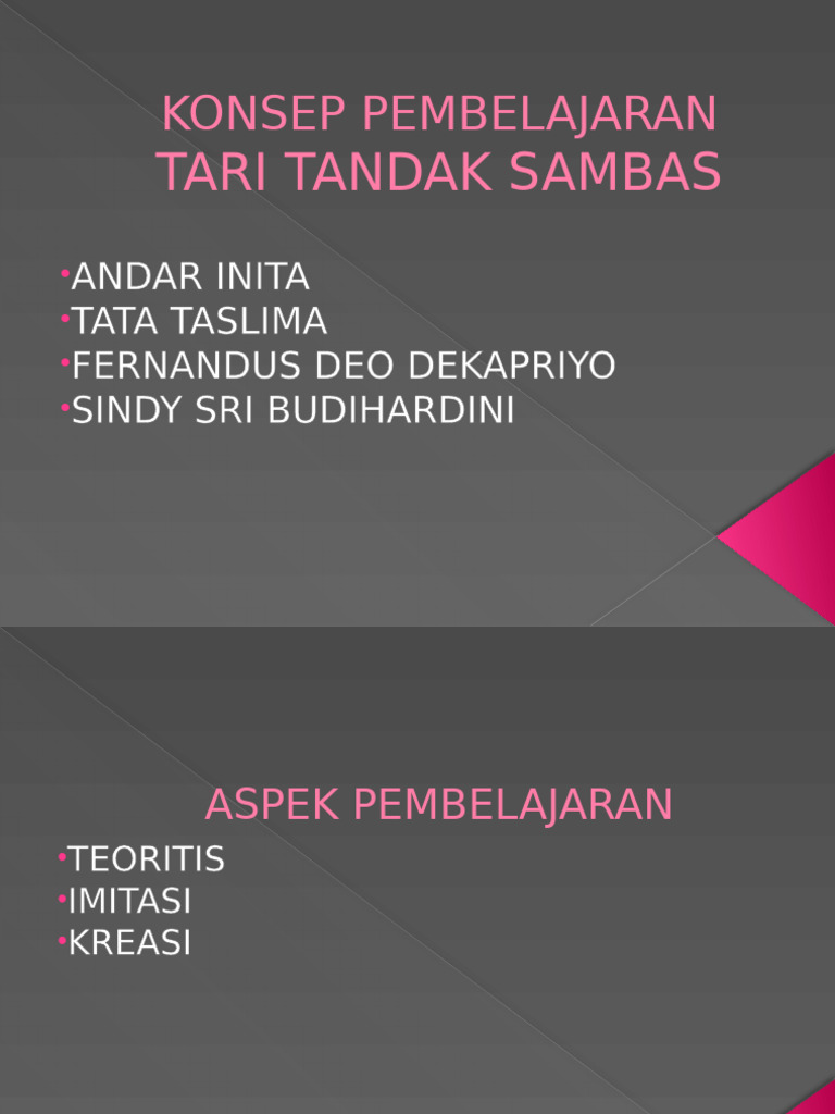 Konsep Pembelajaran Tandak Sambas | PDF