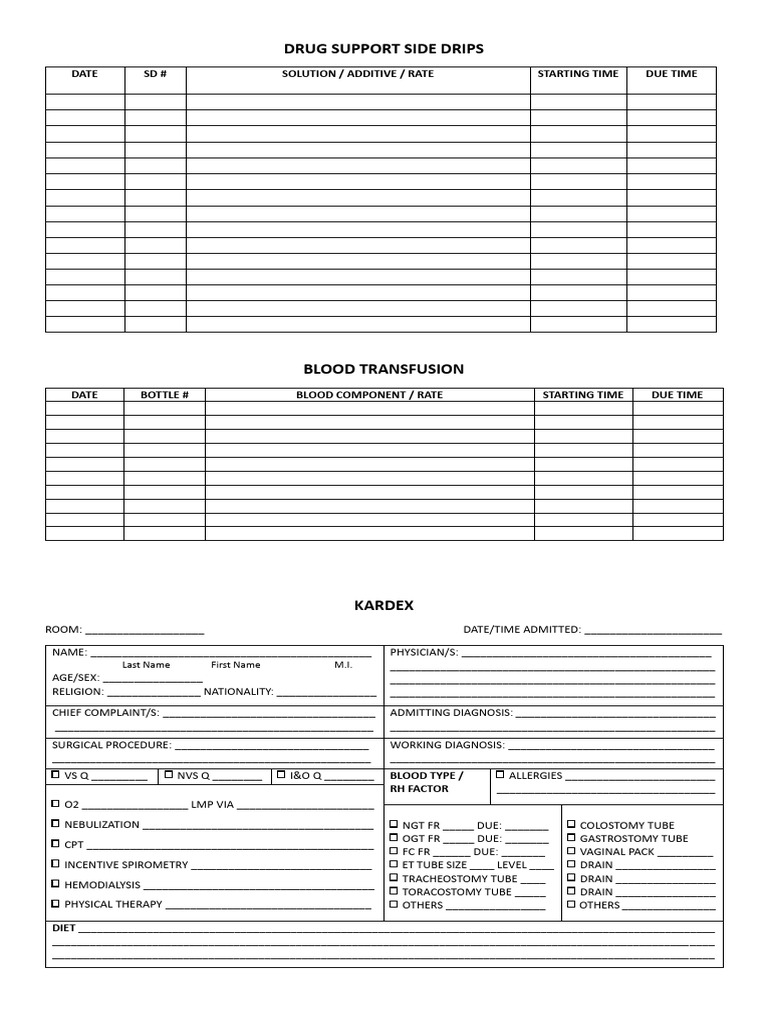 KARDEX FORMAT | PDF | Hematology | Blood