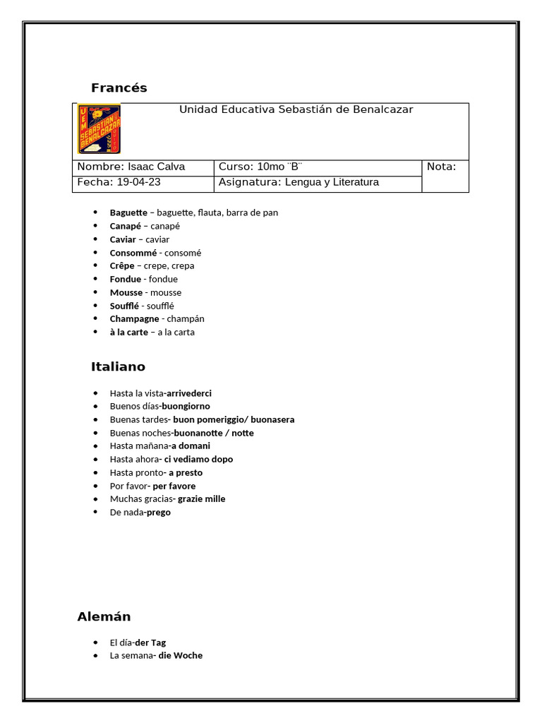 Biografia | PDF | Estudios de idiomas extranjeros