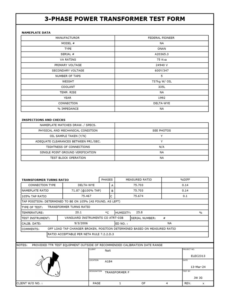 Power TXTest Form | PDF | Transformer | Power (Physics)