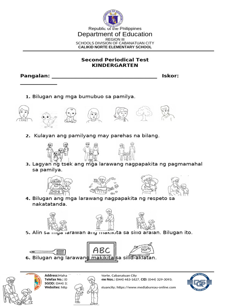2nd Assesment Kinder - Final | PDF
