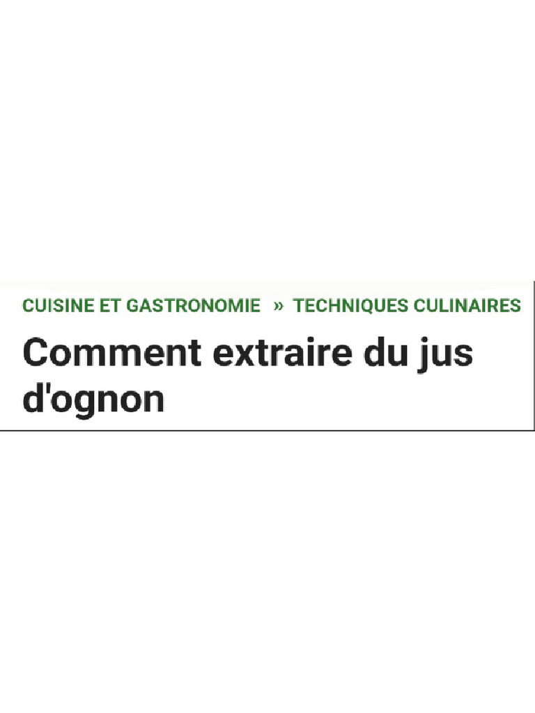 Extraire Du Jus D'oignon | PDF
