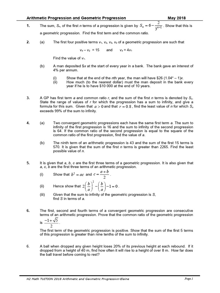 A AP & GP | PDF | Elementary Mathematics | Numbers