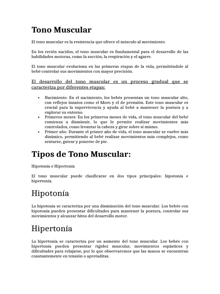 Tono Muscular | PDF | Músculo | Neurología
