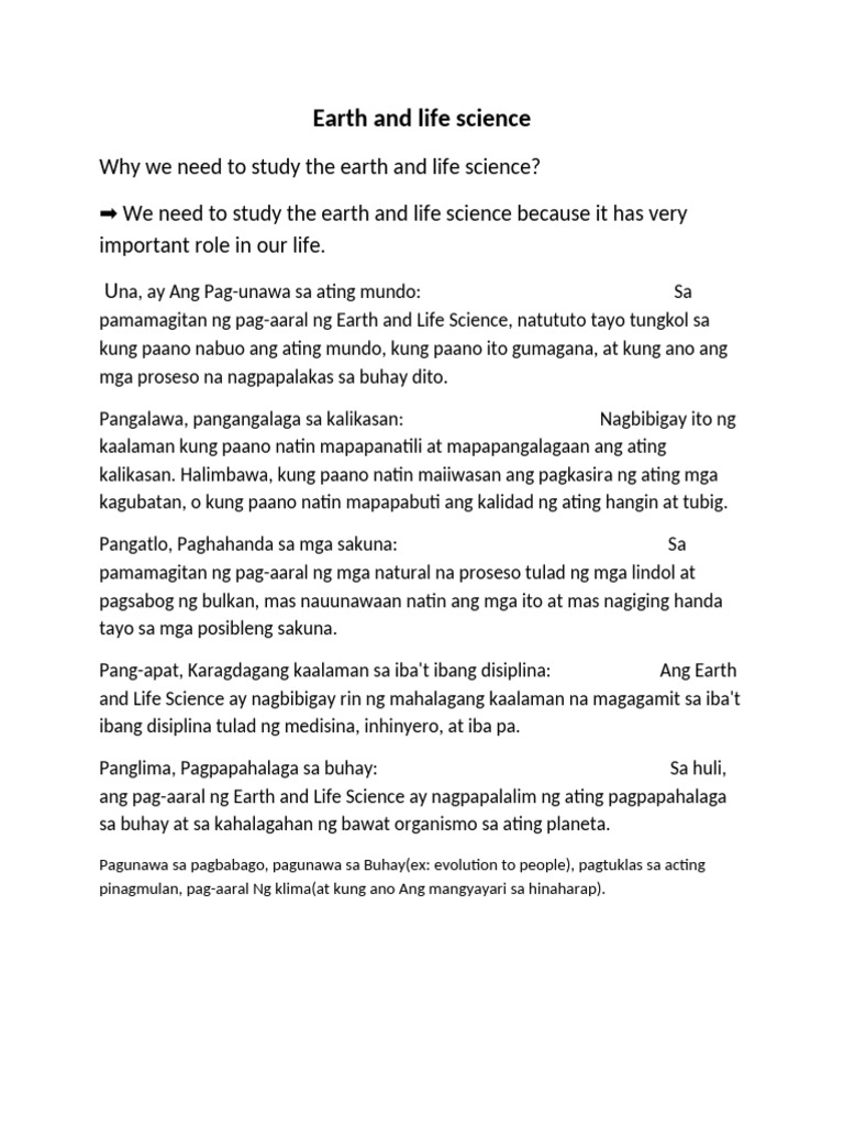 My Understanding on ELS | PDF | Physical Geography | Earth Sciences