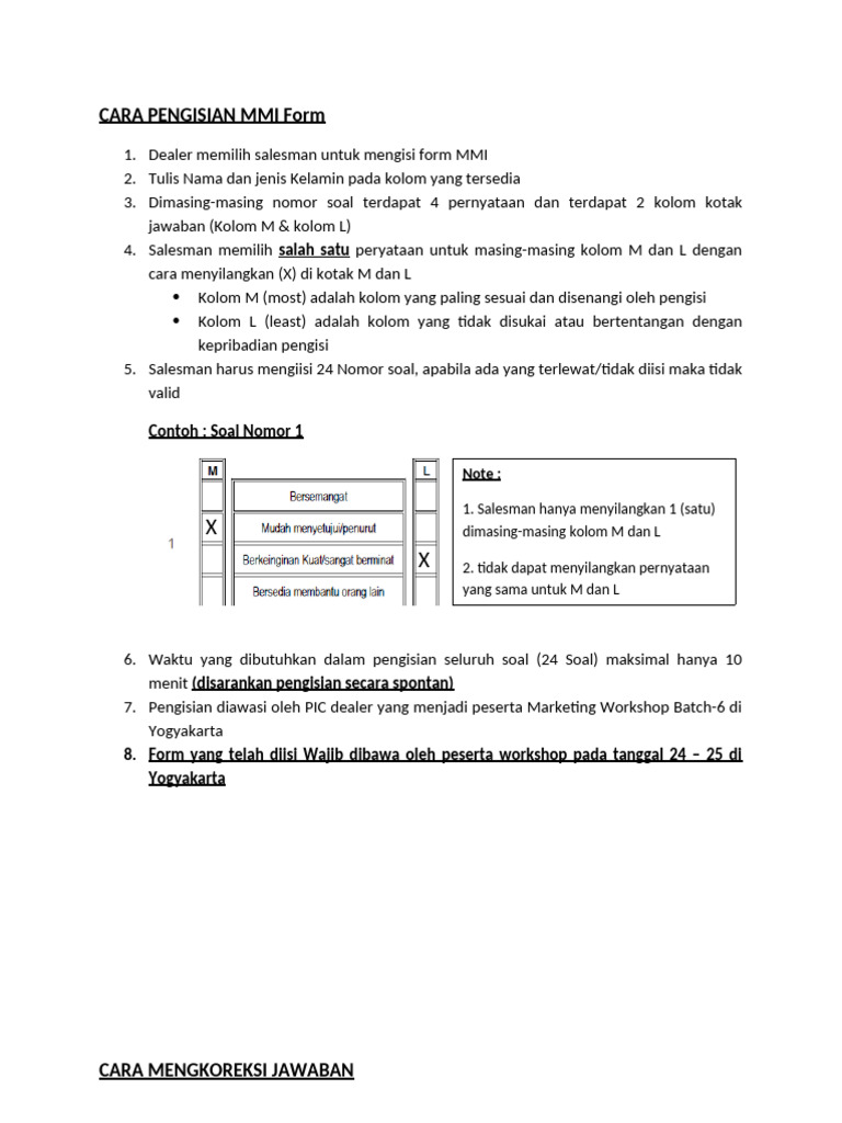 Panduan Form DISC 1 | PDF