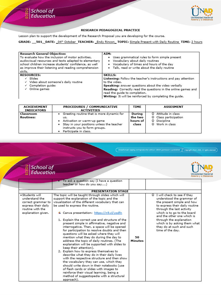 FIRST LESSON PLAN | PDF | Reading Comprehension | Teachers