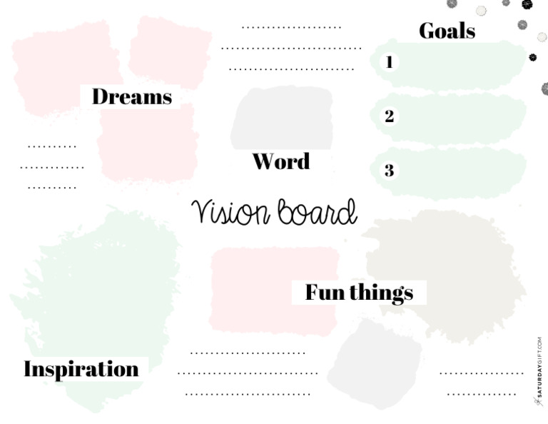 Pretty Pastel Vision Board Template | PDF