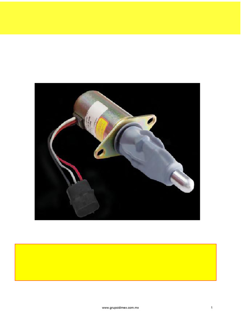 Guía de Instalación de Solenoides de Arranque y Paro Start Solenoid . | PDF | Cambiar | Inductor