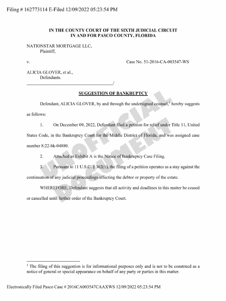 Suggestion of Bankruptcy | PDF