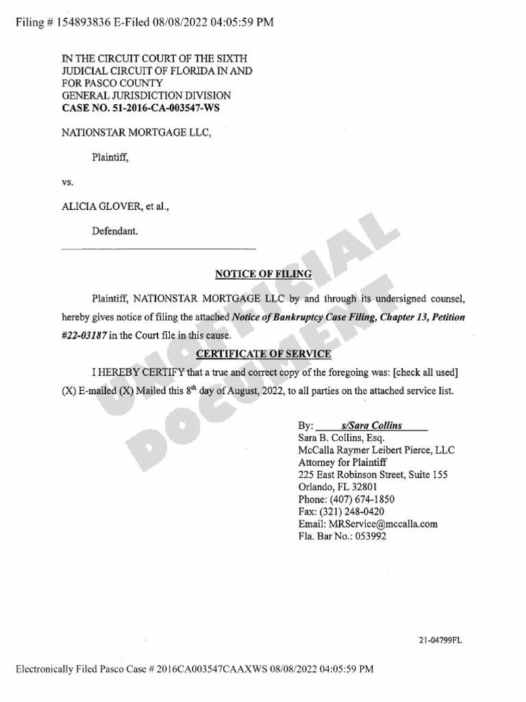 Notice of BK | PDF