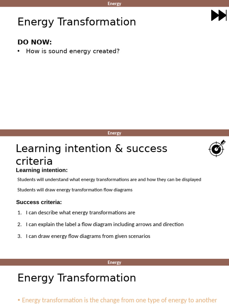 Energy Transformation Flow Diagrams | PDF | Science & Mathematics