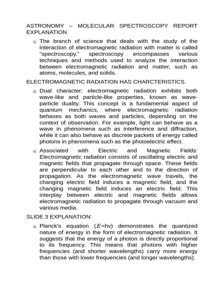 ASTRONOMY EXPLANATION | PDF | Spectroscopy | Emission Spectrum