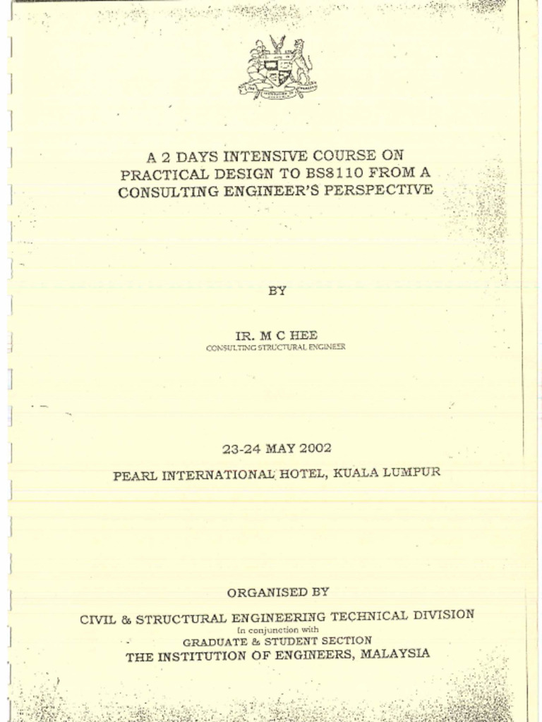 Course On Practical Design To BS 8110 | PDF