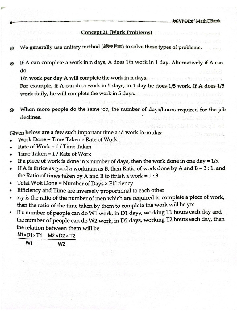 Math-Qbank-Work-problems | PDF
