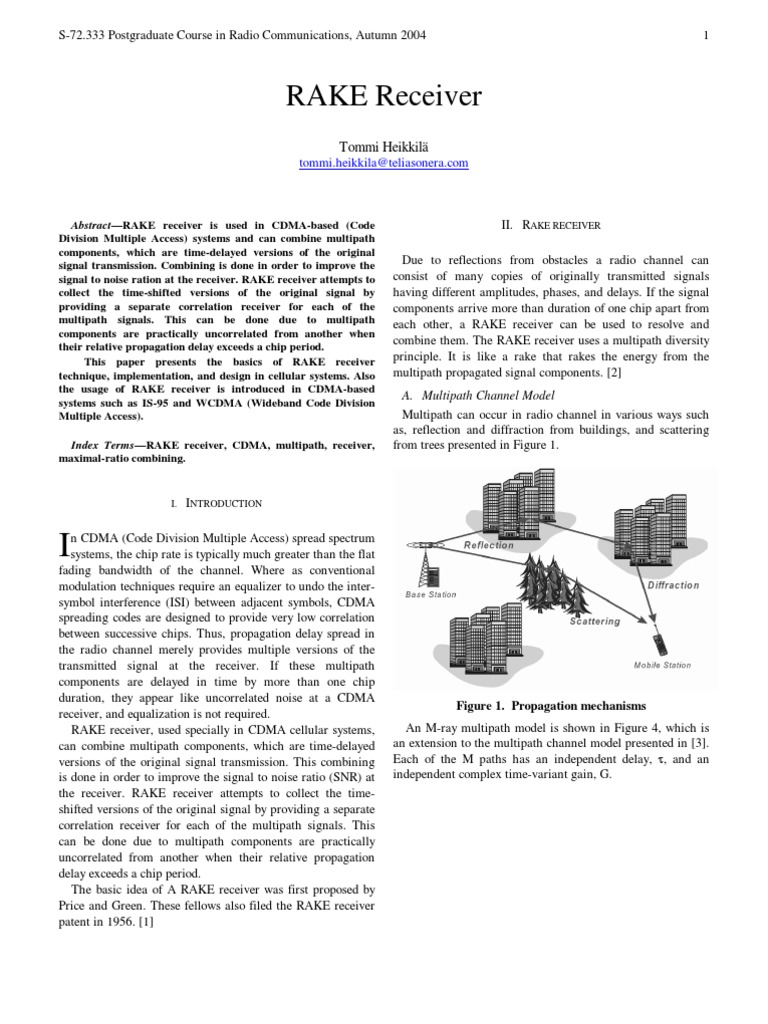 RAKE Receiver | PDF | Science & Mathematics