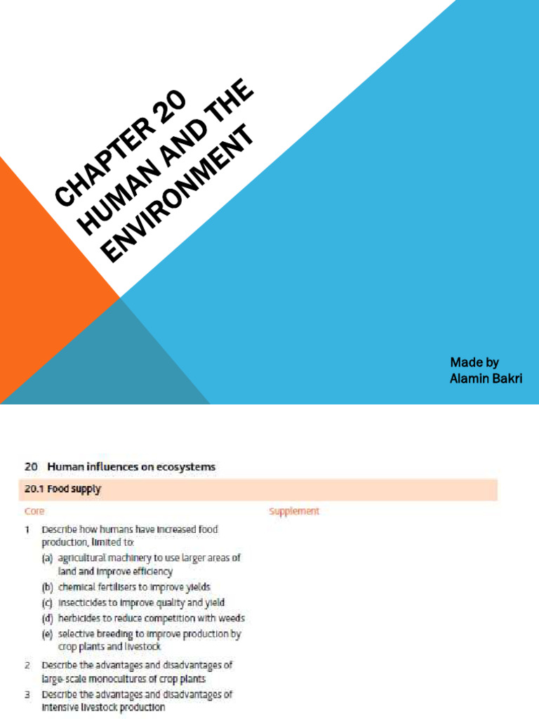 Chapter 20 Human and The Environment | PDF | Agriculture | Intensive ...