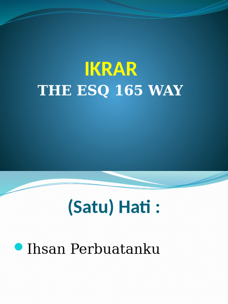 Ikrar The Esq 165 Way | PDF | Karier & Perkembangan | Pengembangan Diri