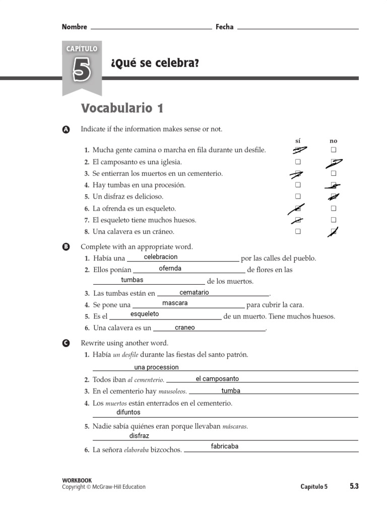 Spanish HW | PDF | Cementerio | Tradiciones