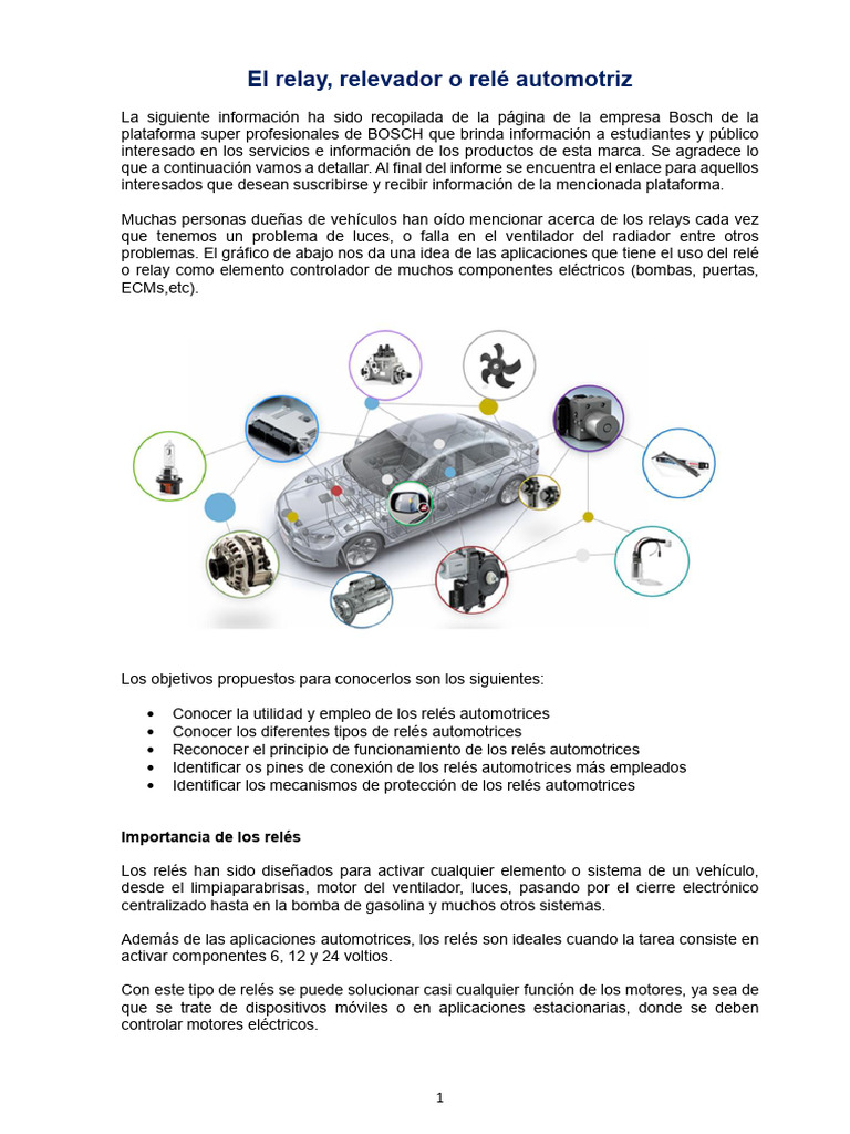 El relay | PDF | Relé | Componentes eléctricos