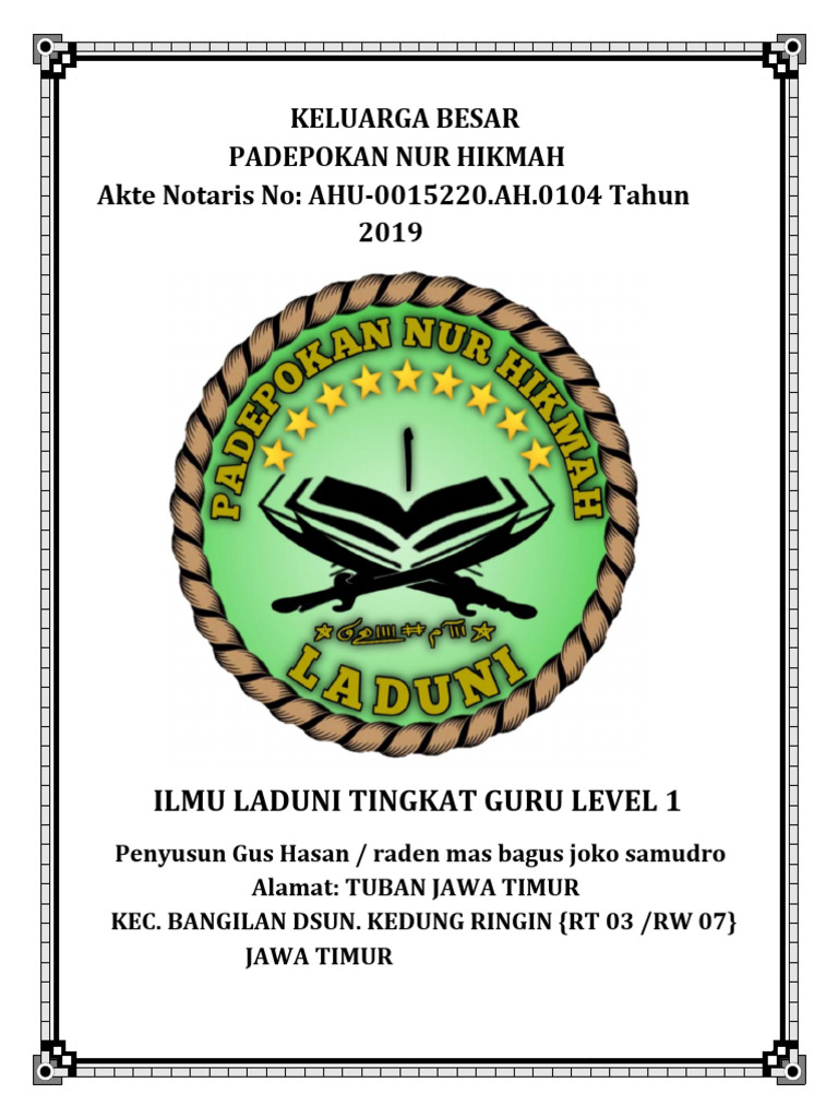 Ilmu Laduni Tingkat Guru Level 1 | PDF | Kesehatan Holistik | Agama & Spiritualitas