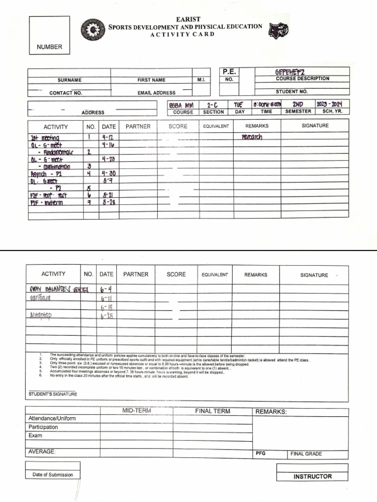 P e - Activity-Card | PDF
