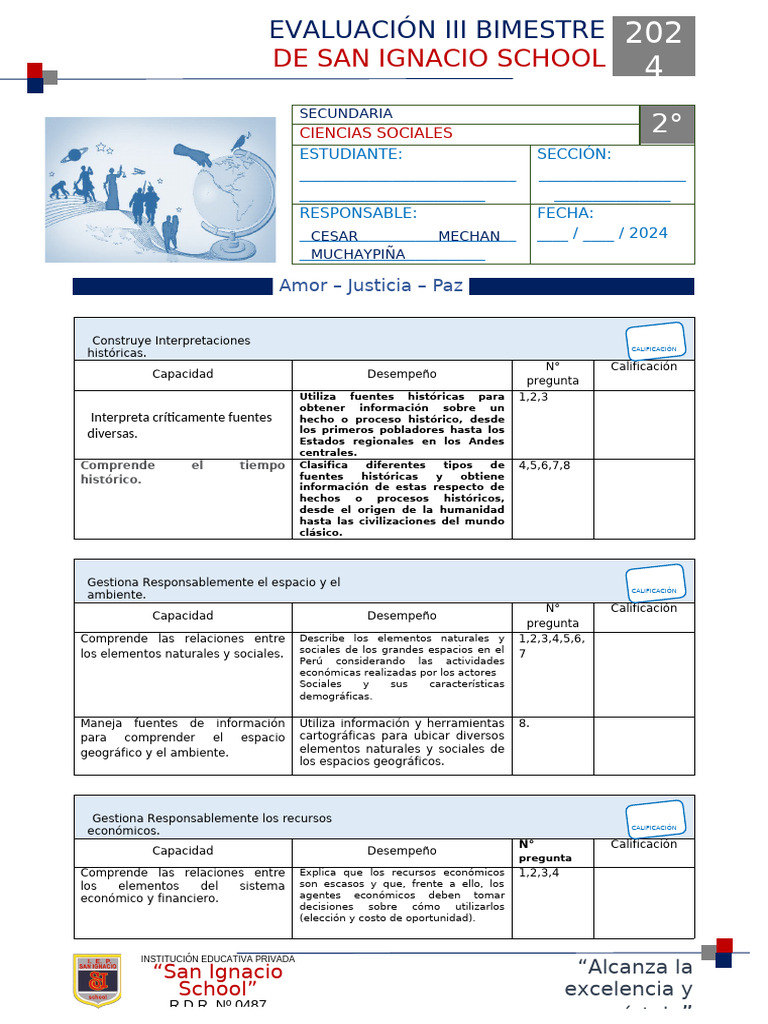 Eva 2do Sec Ccss Malla 3cer Bim Iep Sis 2024. | PDF | Economias