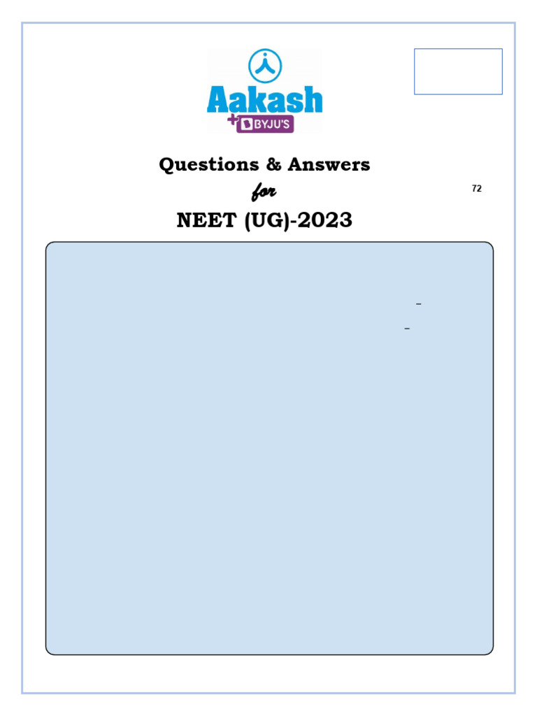 Qs_Ans_NEET-2023 (Code-G6)_Final | PDF | Transformer | Inductance