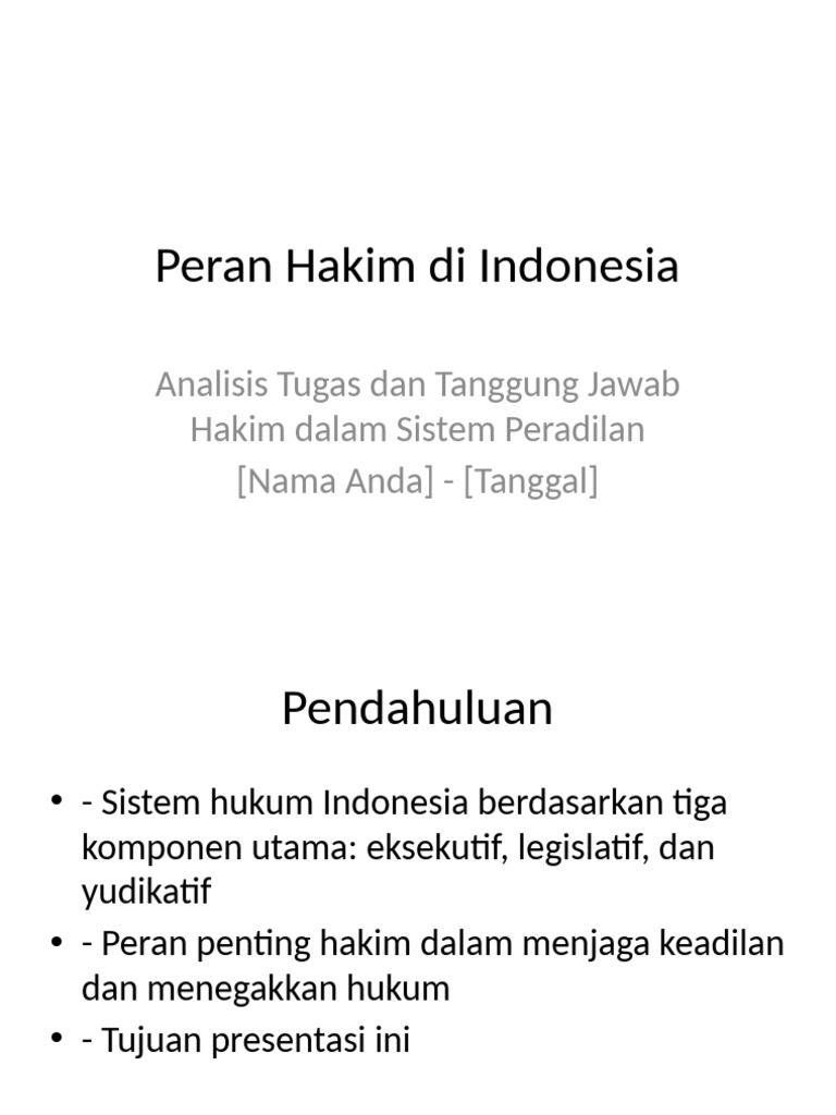 Peran Hakim Di Indonesia | PDF