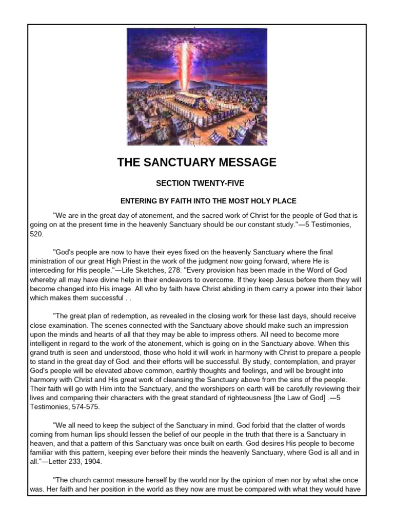 06) The Sanctuary Message - Sections 25-30 | PDF | Jesus | Sin