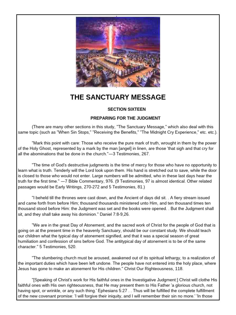 04) The Sanctuary Message - Sections 16-21 | PDF | Jesus | Sin